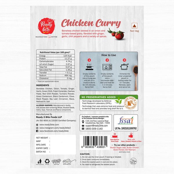 Buy Chicken Curry Online | Ready-to-Eat Delicious Chicken Curry | Ready ...